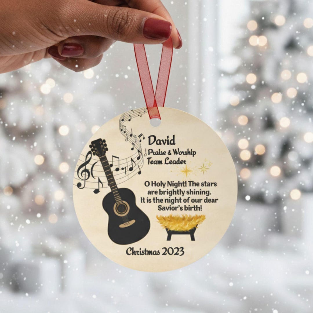 Praise and Worship Team Personalized Metal Christmas Ornament, O Holy ...