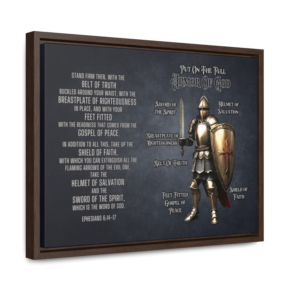 Armor of God Gallery Canvas Wrap Frame Bible Verse Ephesians 6:14-17 ...
