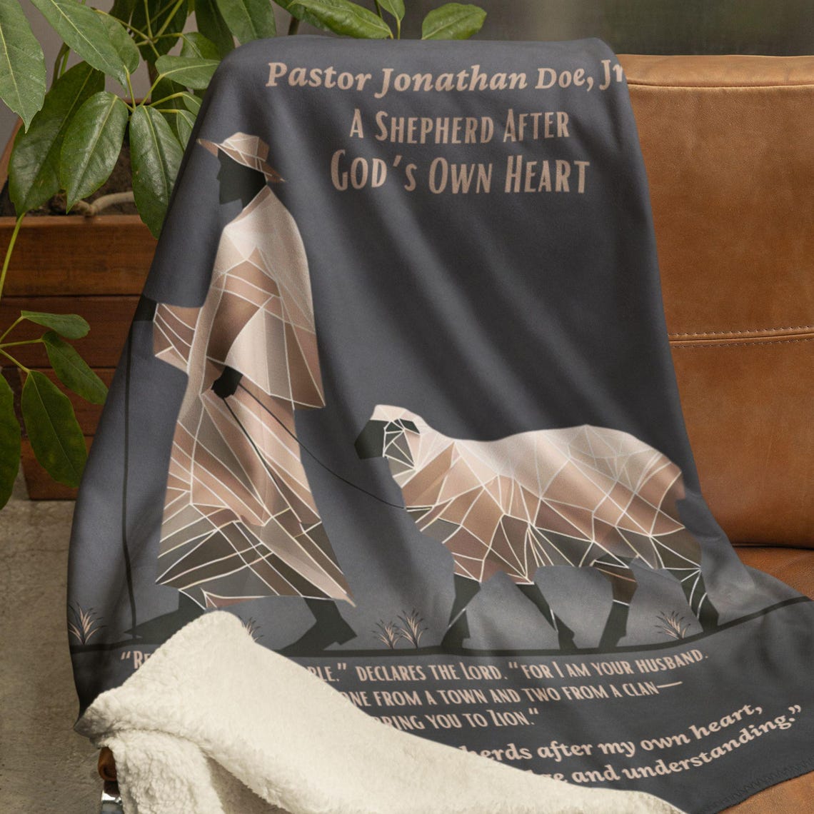 Pastor Appreciation Gift Blanket, Personalized Religious Sherpa Blanket ...