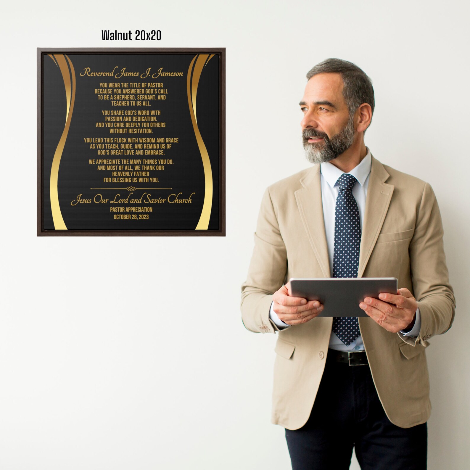 Custom Pastor Appreciation Or Anniversary Framed Canvas Wrap Etsy