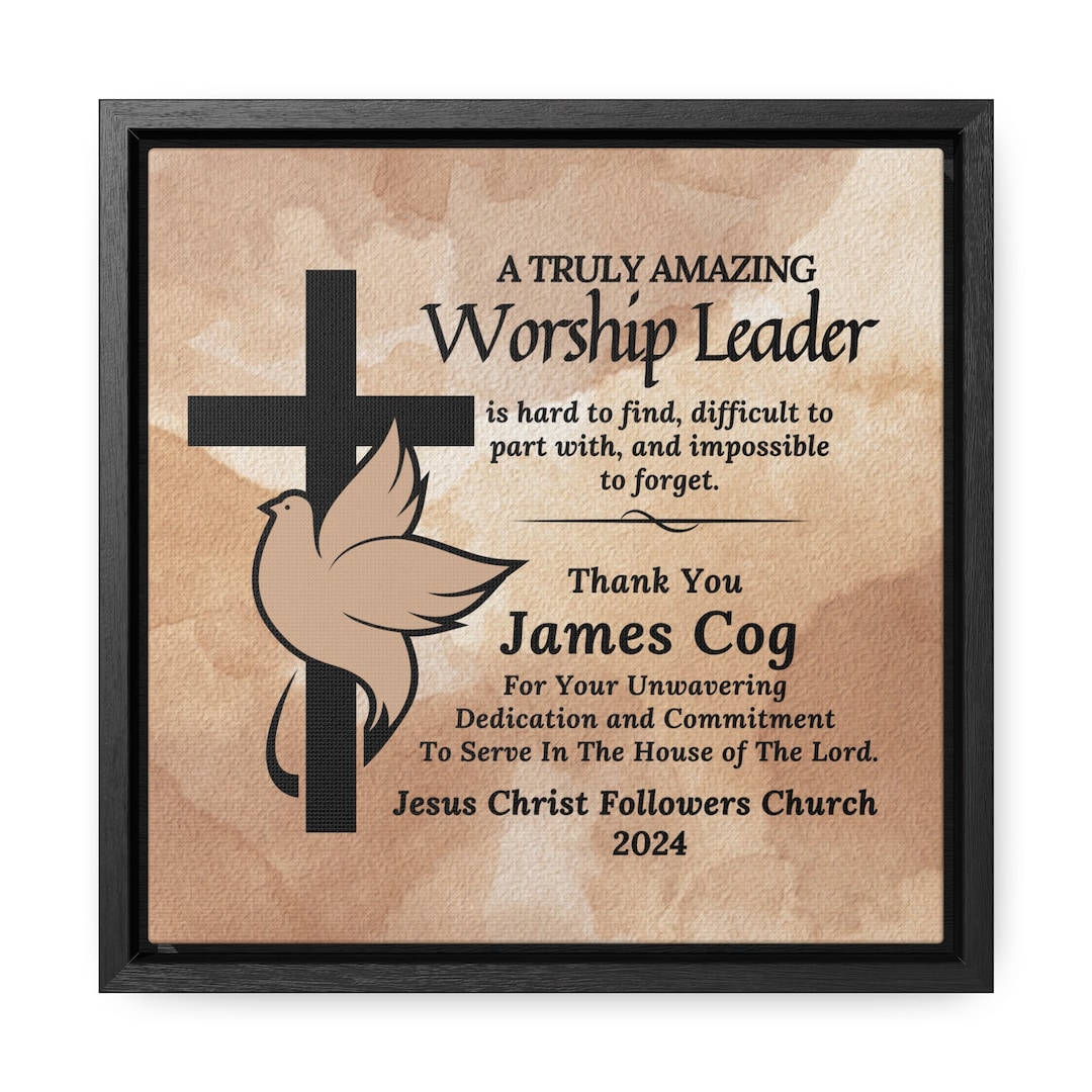 Worship Leader Thank You Canvas Wrap Wall Art in Frame, Personalized Christian Plaque for Truly ...