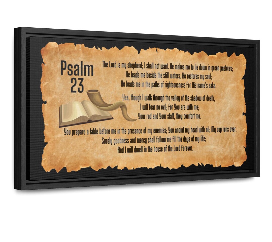 Psalm 23 Bible Verse Christian Canvas Wrap, Bible Scripture Wall Art ...