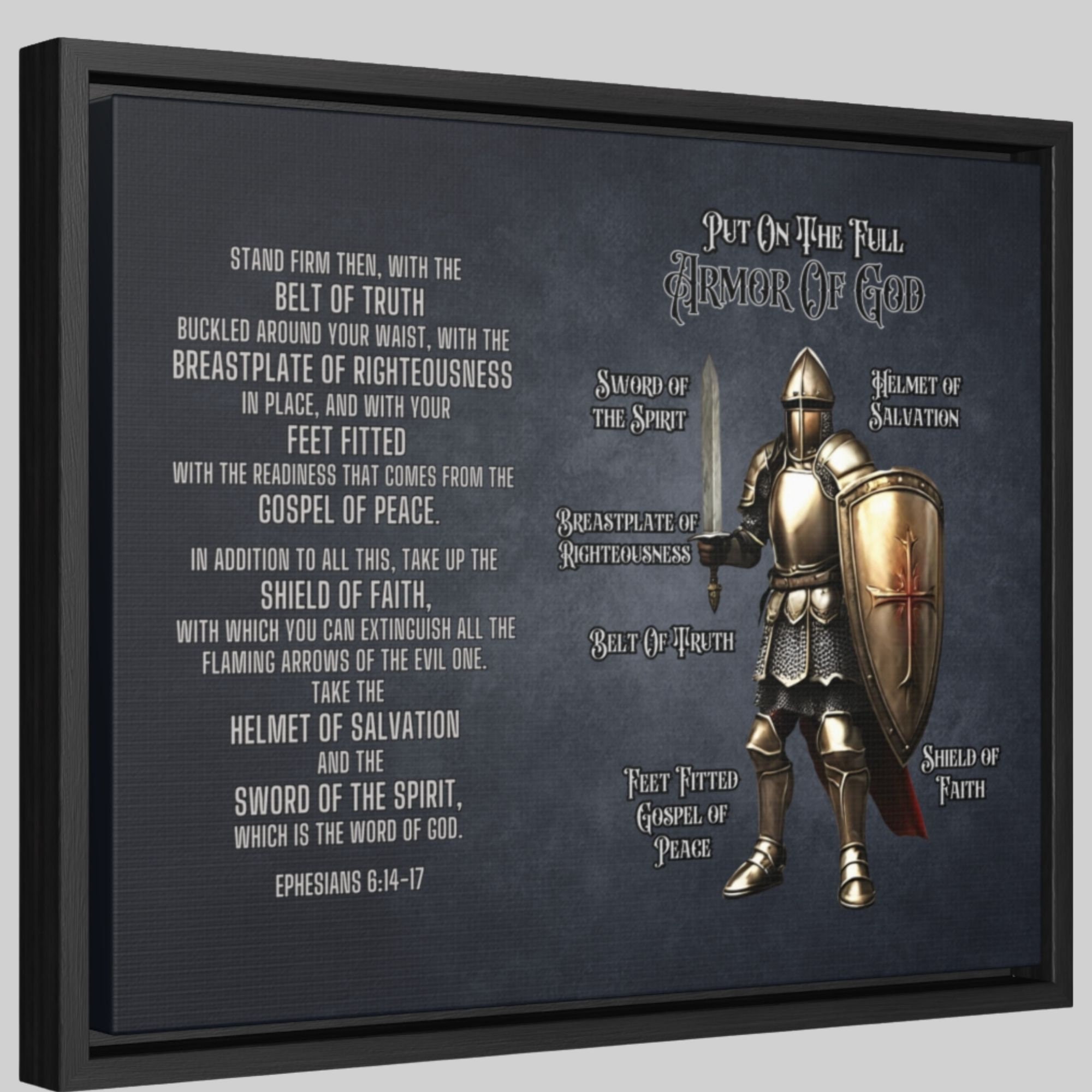 Armor of God Gallery Canvas Wrap Frame Bible Verse Ephesians 6:14-17 ...
