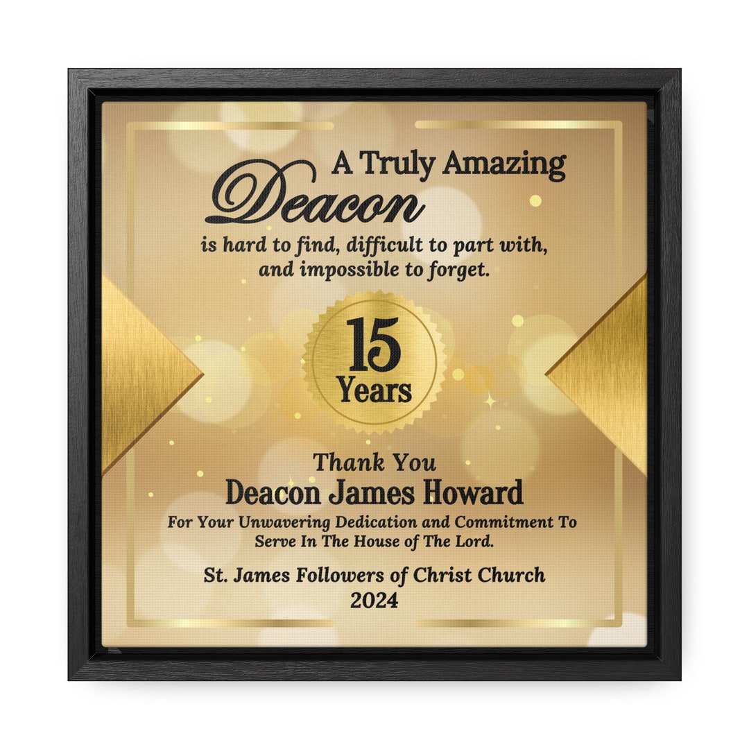 Custom Deacon Anniversary Framed Canvas Wrap Wall Art, Personalized ...