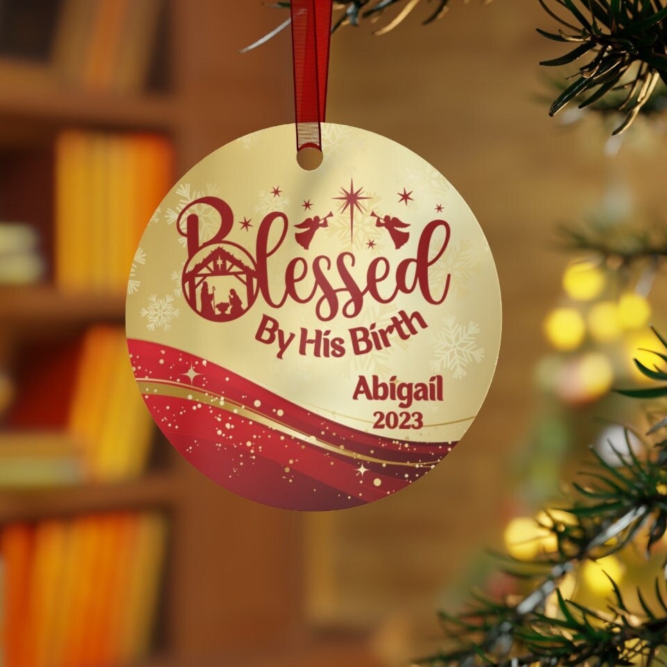 Nativity Scene Blessed Metal Christian Christmas Personalized - Etsy