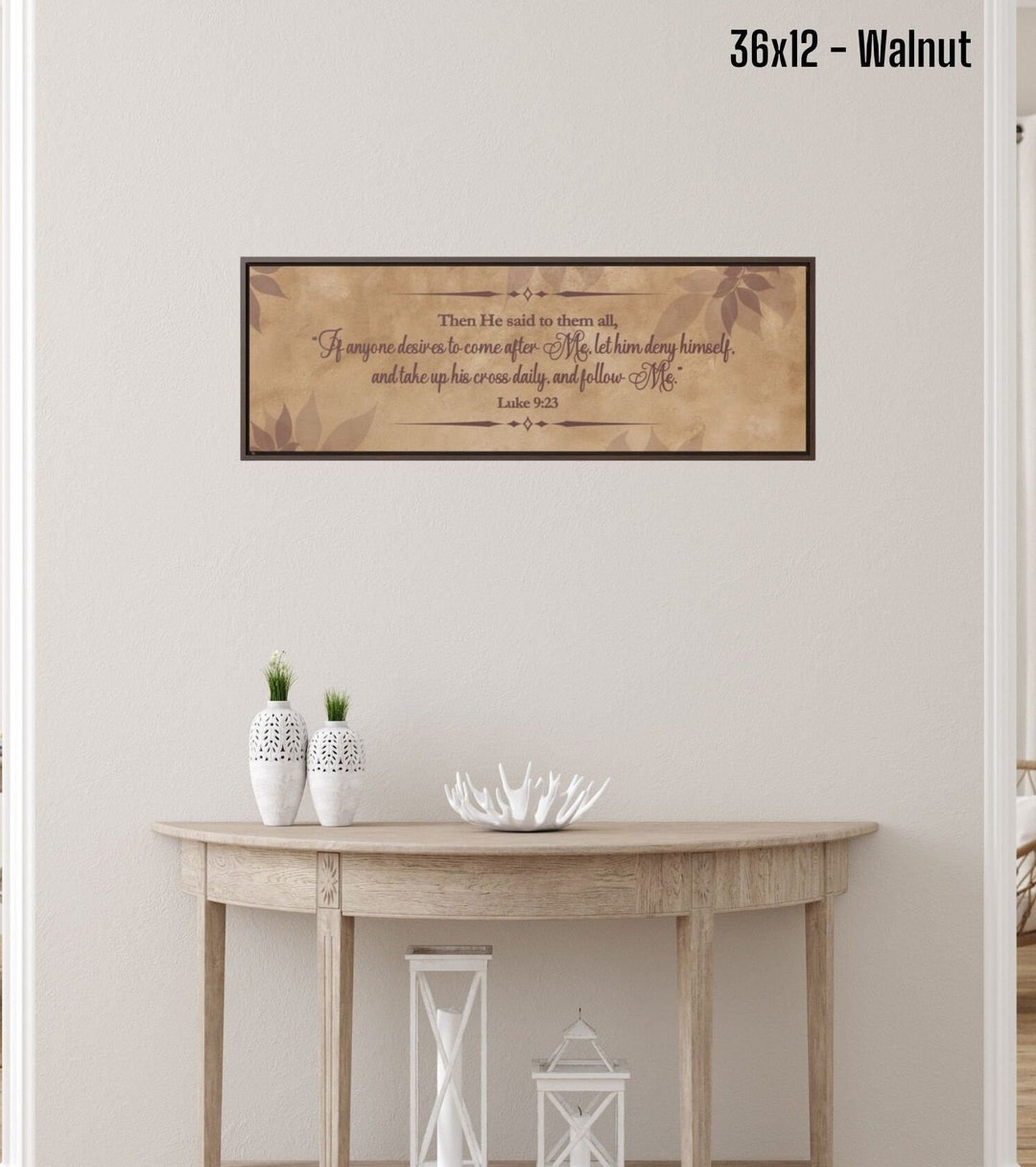 Christian Canvas Wrap Wall Art Deny Himself and Follow Me Bible Verse ...