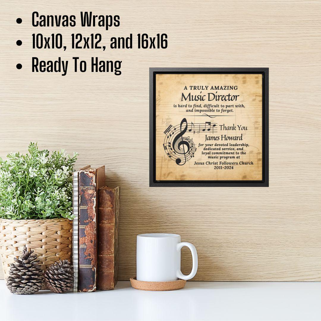 Amazing Music Director Appreciation Thank You Gift, Personalized Canvas ...
