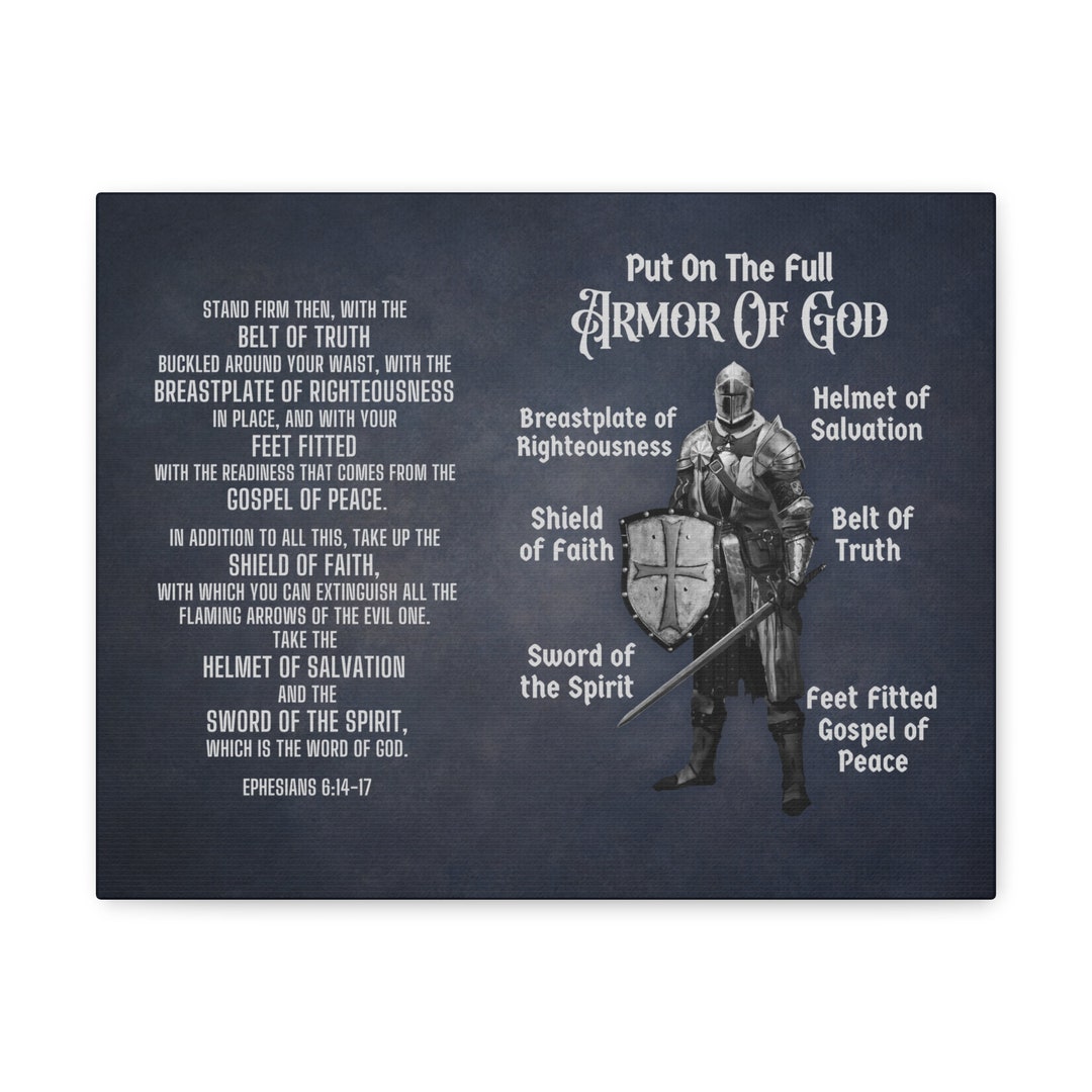 Bible Verse Full Armor of God Canvas Gallery Wrap Wall Hanging ...