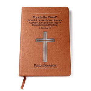 Personalized Gift for Pastor, Vegan Leather Prayer Journal With Bible ...
