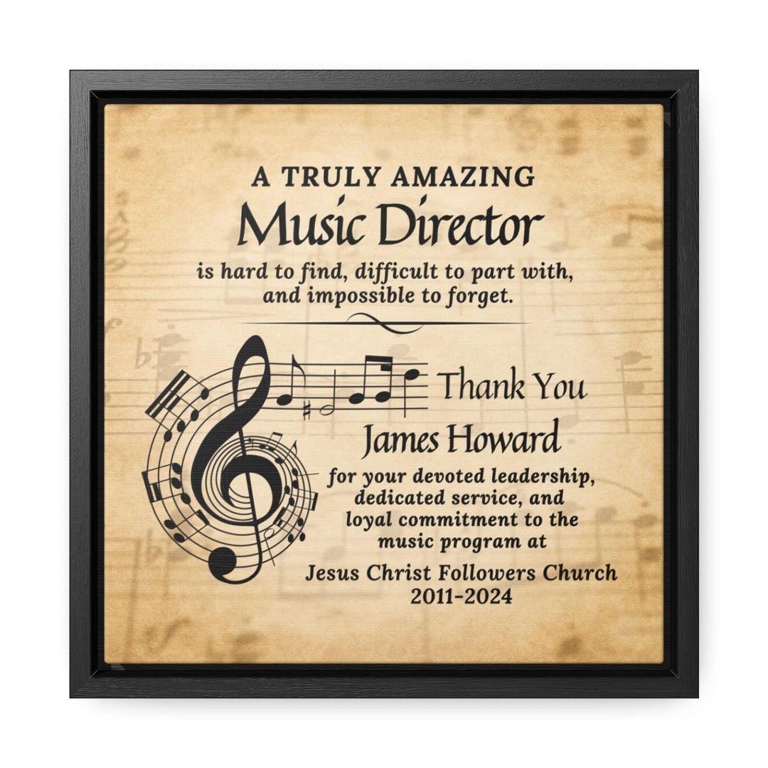 Amazing Music Director Appreciation Thank You Gift, Personalized Canvas ...
