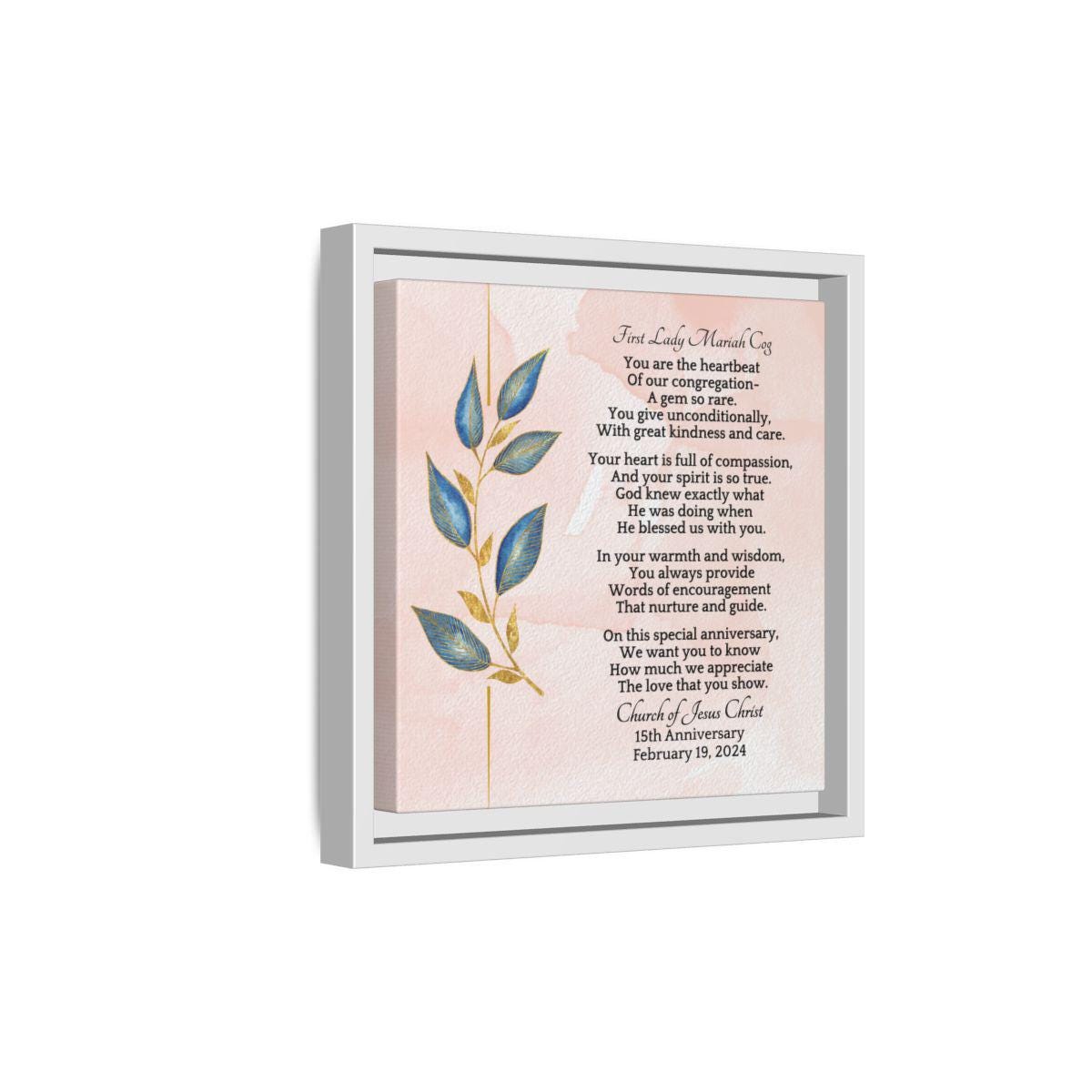 Pastor's Wife Gift | Church Anniversary Framed Canvas Wall Art With ...