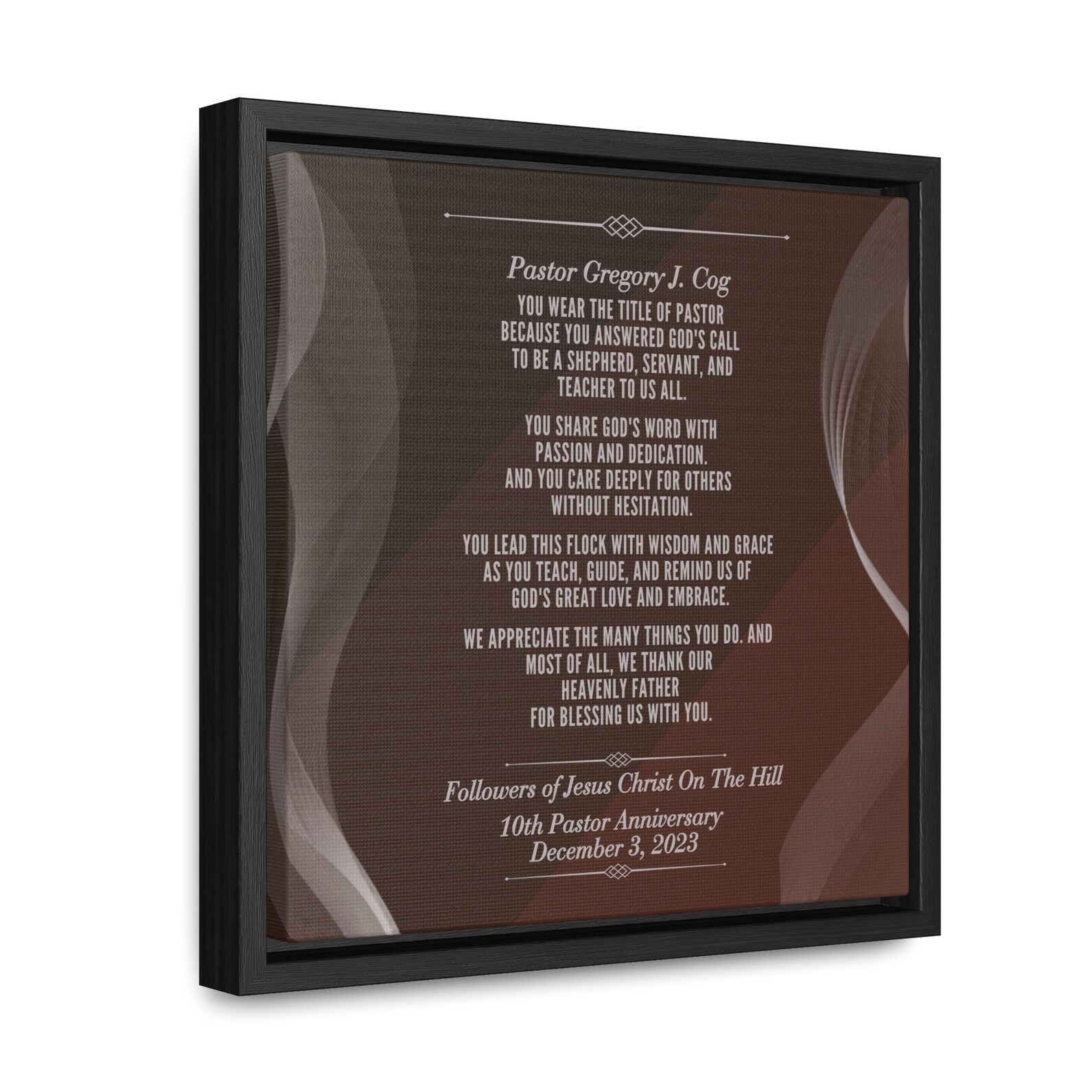 Pastor Appreciation Gift Christian Poem on Canvas Wrap in Frame ...