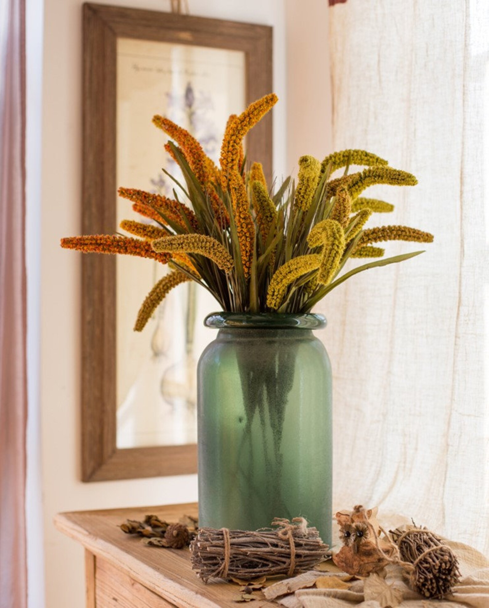 Handmade faux dried flower artificial dried millet bouquet | Etsy