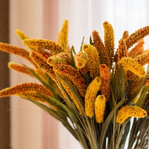 Handmade Faux Dried Flower, Artificial Dried Millet Bouquet, Vase ...