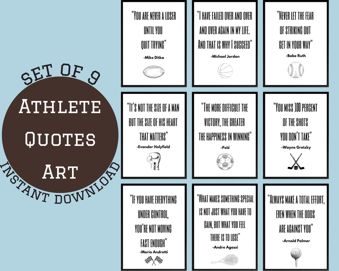 Famous Athlete Quotes Wall Art Motivational Sports Quotes - Etsy
