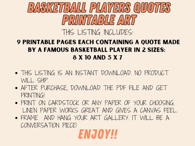 Basketball Quotes | Inspirational Athlete Quotes | Office Art | Sports ...
