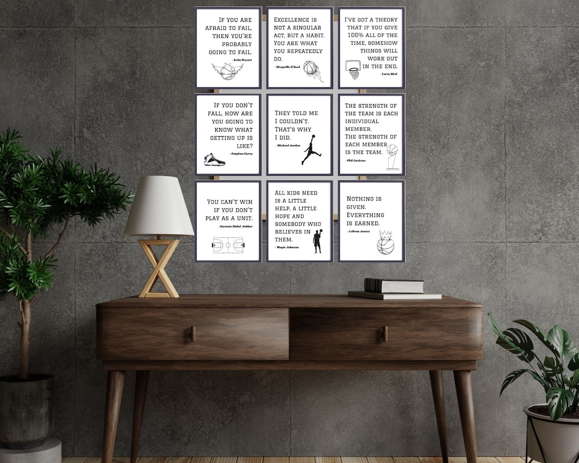 Basketball Quotes Inspirational Athlete Quotes Office Art Sports Decor ...