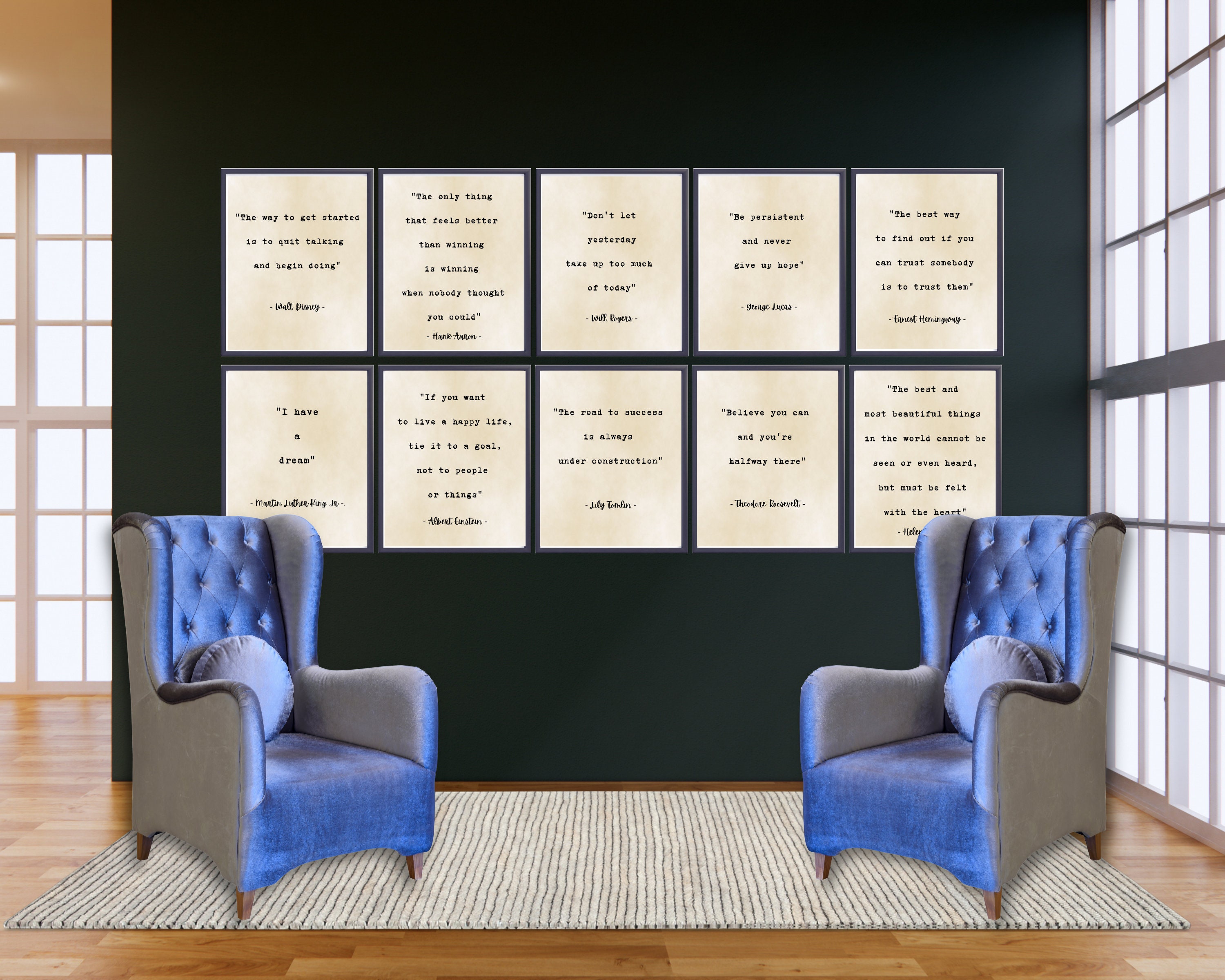 Famous Quotes Wall Art Set of 10 Inspirational Art Prints - Etsy