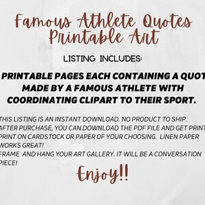 Famous Athlete Quotes Wall Art Motivational Sports Quotes Inspirational ...
