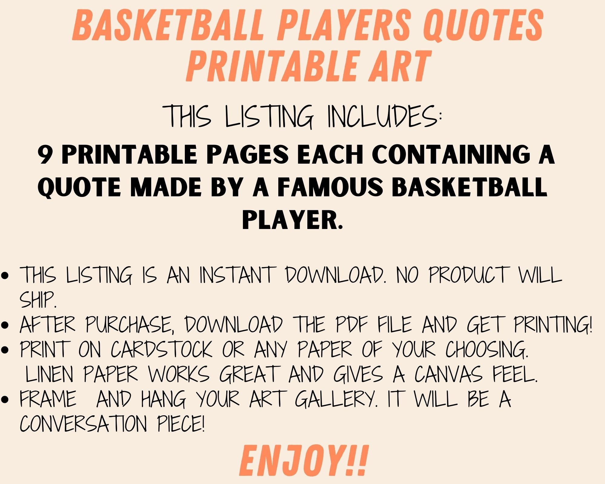 Basketball Quotes Inspirational Athlete Quotes Office Art Sports Decor ...
