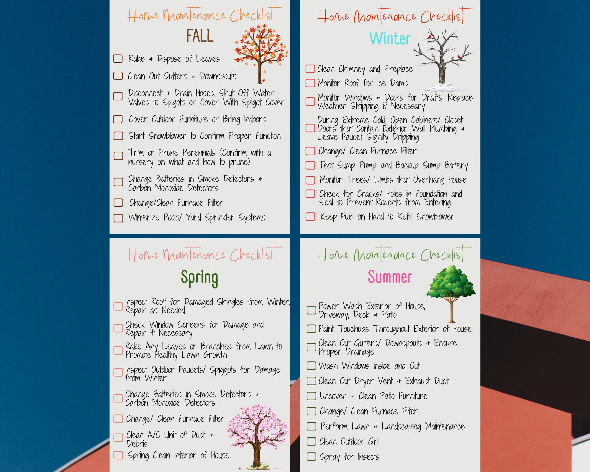 Spring Home Maintenance Checklist | Spring Cleaning List | Seasonal ...