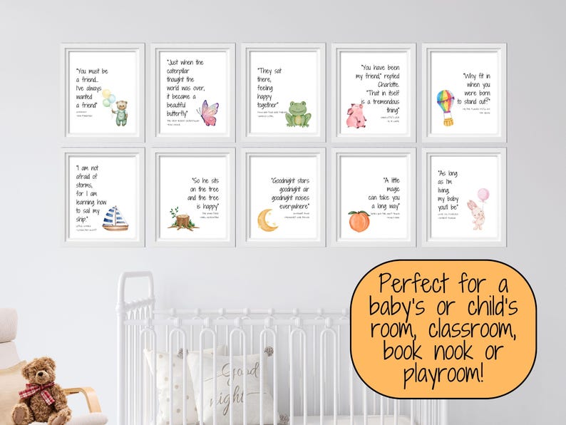 Classic Children's Book Quotes, Printable Nursery Art, Literary Kids ...