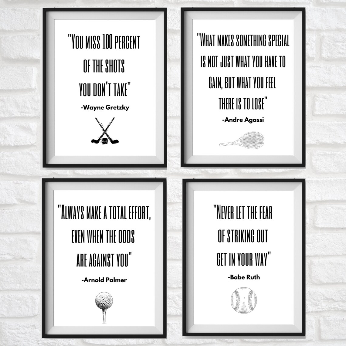 Famous Athlete Quotes Wall Art Motivational Sports Quotes - Etsy