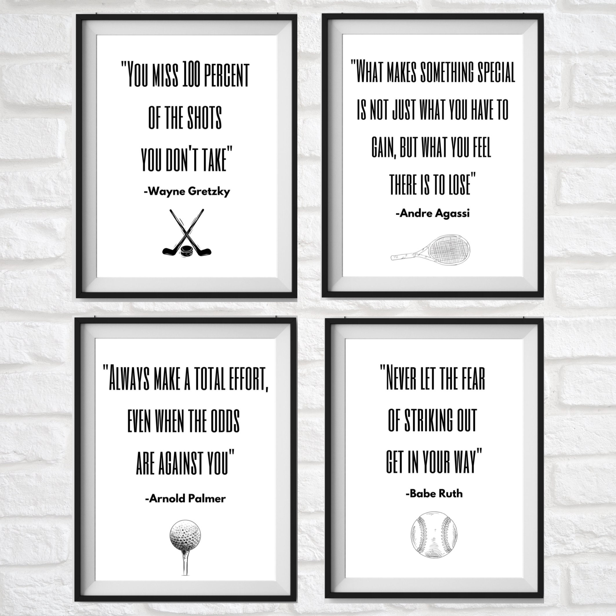 Famous Athlete Quotes Wall Art Motivational Sports Quotes - Etsy