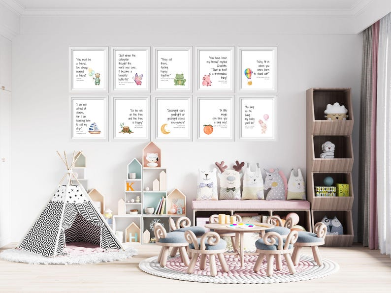 Classic Children's Book Quotes, Printable Nursery Art, Literary Kids ...