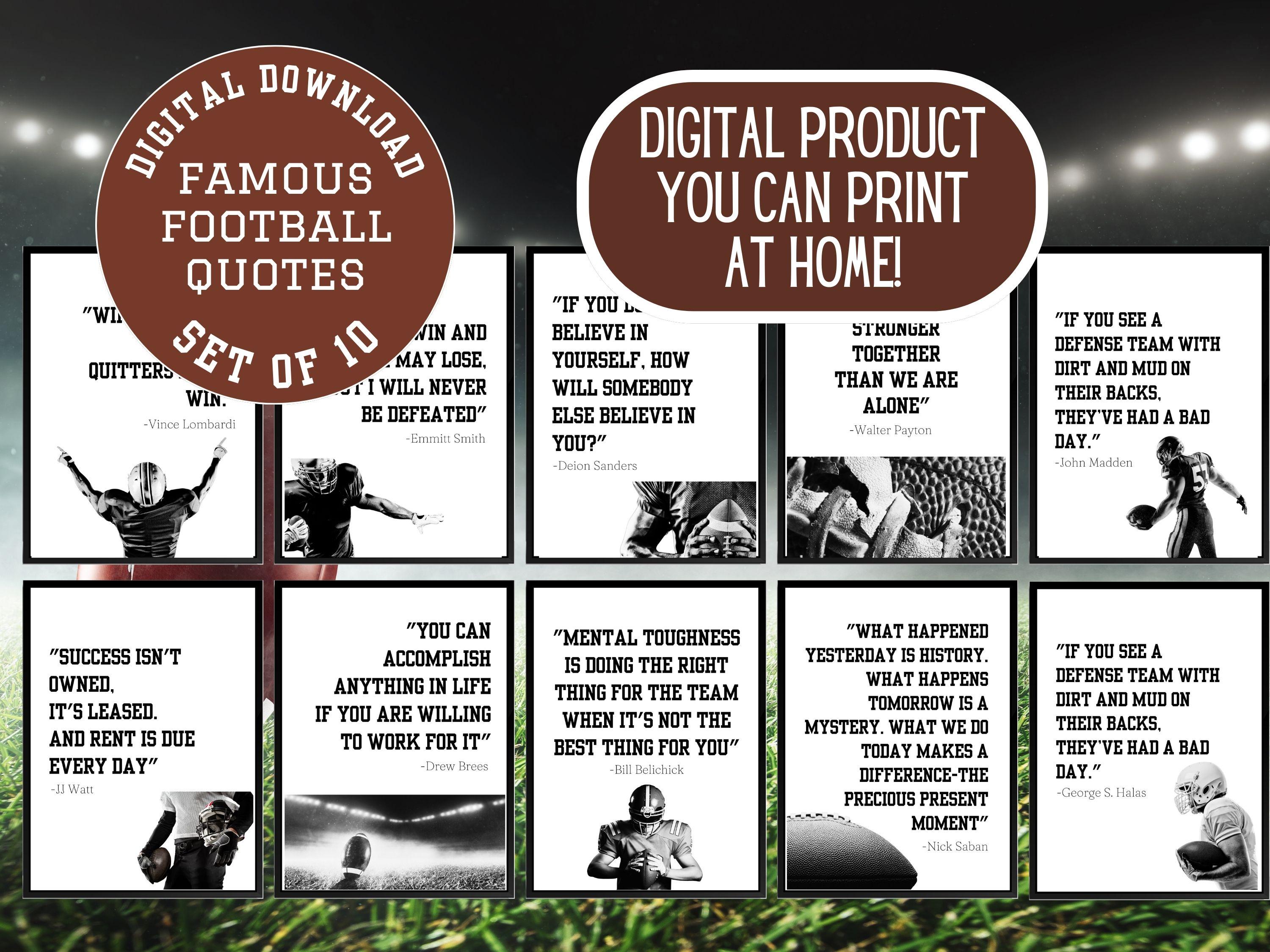 Football Quotes Printable Art Bundle | Professional Athlete Quotes ...
