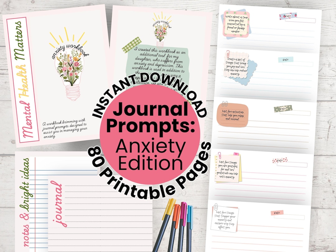 Mental Health Journal | Writing Prompts | Self Care Journal | Anxiety ...