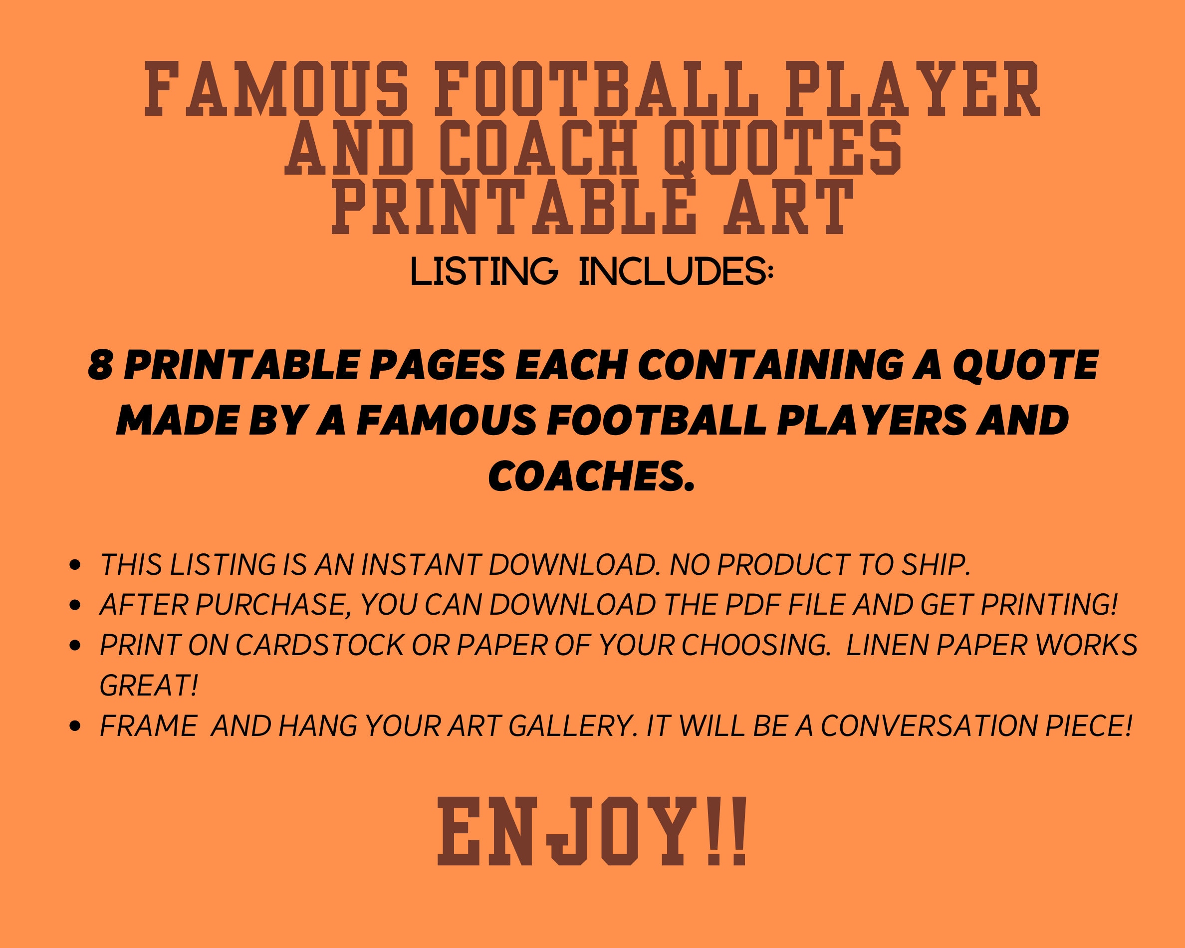Football Quotes Printable Art Professional Athlete Quotes Inspirational ...