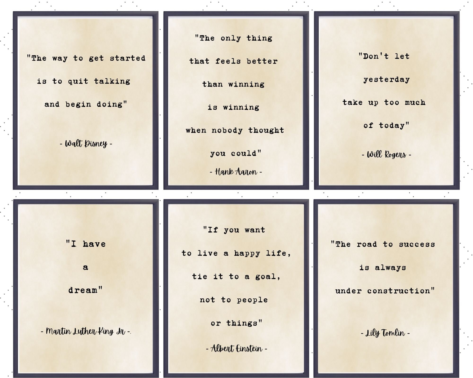 Famous Quotes Wall Art Set of 10 Inspirational Art Prints Office Art ...