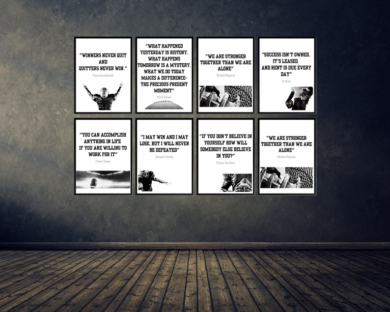 Football Quotes Printable Art Bundle | Professional Athlete Quotes ...