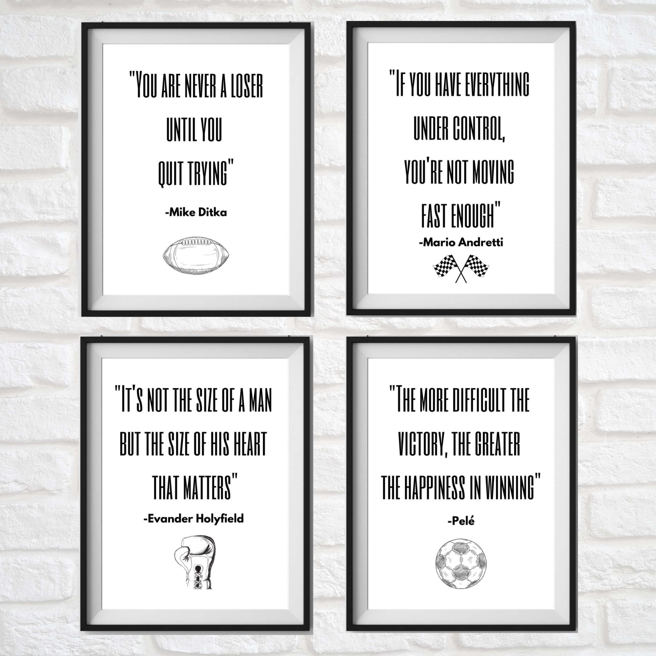 Famous Athlete Quotes Wall Art Motivational Sports Quotes Inspirational ...