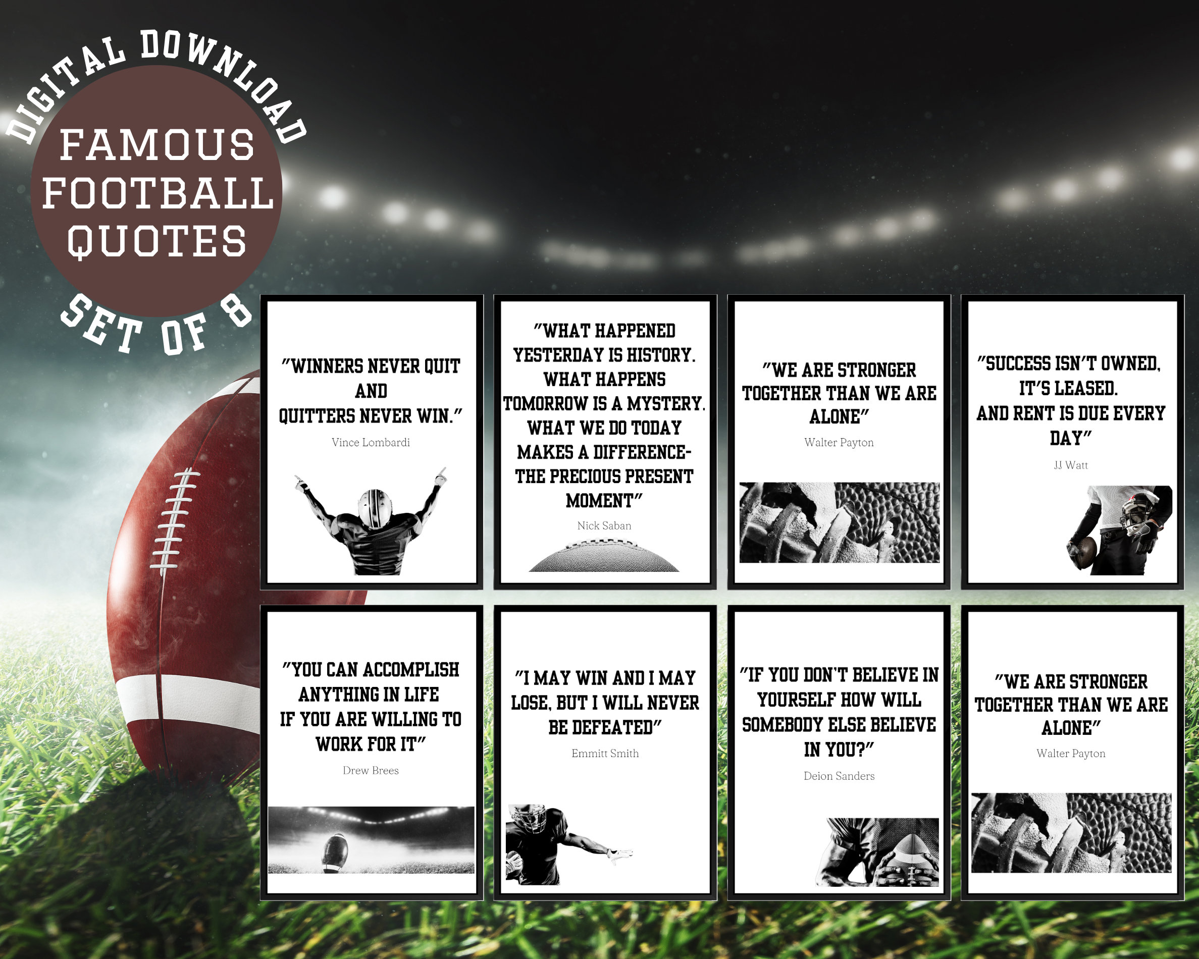 Football Quotes Printable Art | Professional Athlete Quotes ...