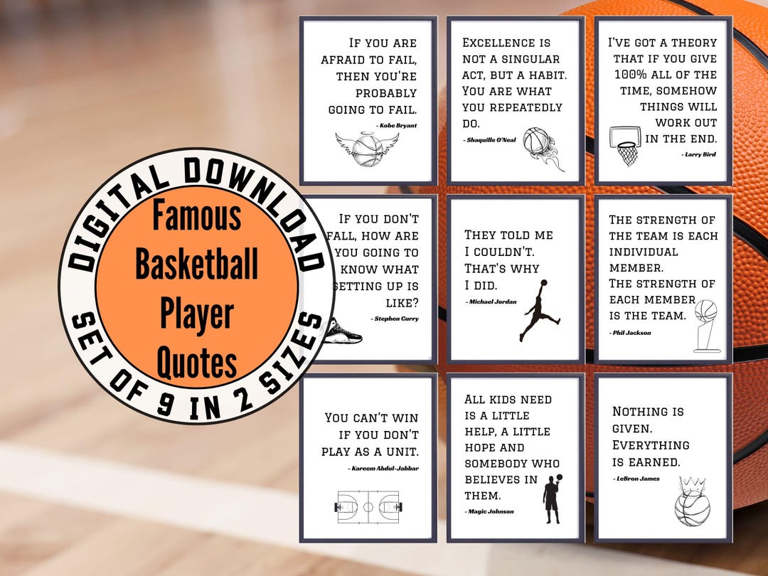 Basketball Quotes | Inspirational Athlete Quotes | Office Art | Sports ...