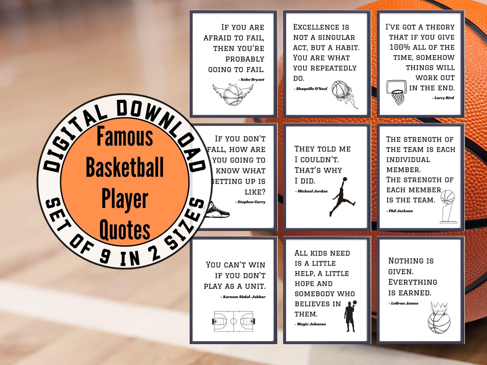 Basketball Quotes | Inspirational Athlete Quotes | Office Art | Sports ...