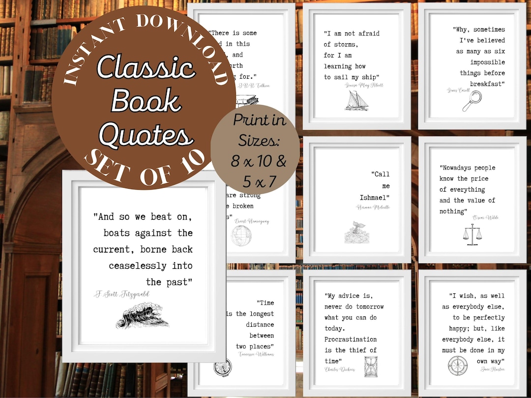 Classic Book Quotes Art | Literature Quotes Art | Book Quotes Prints ...