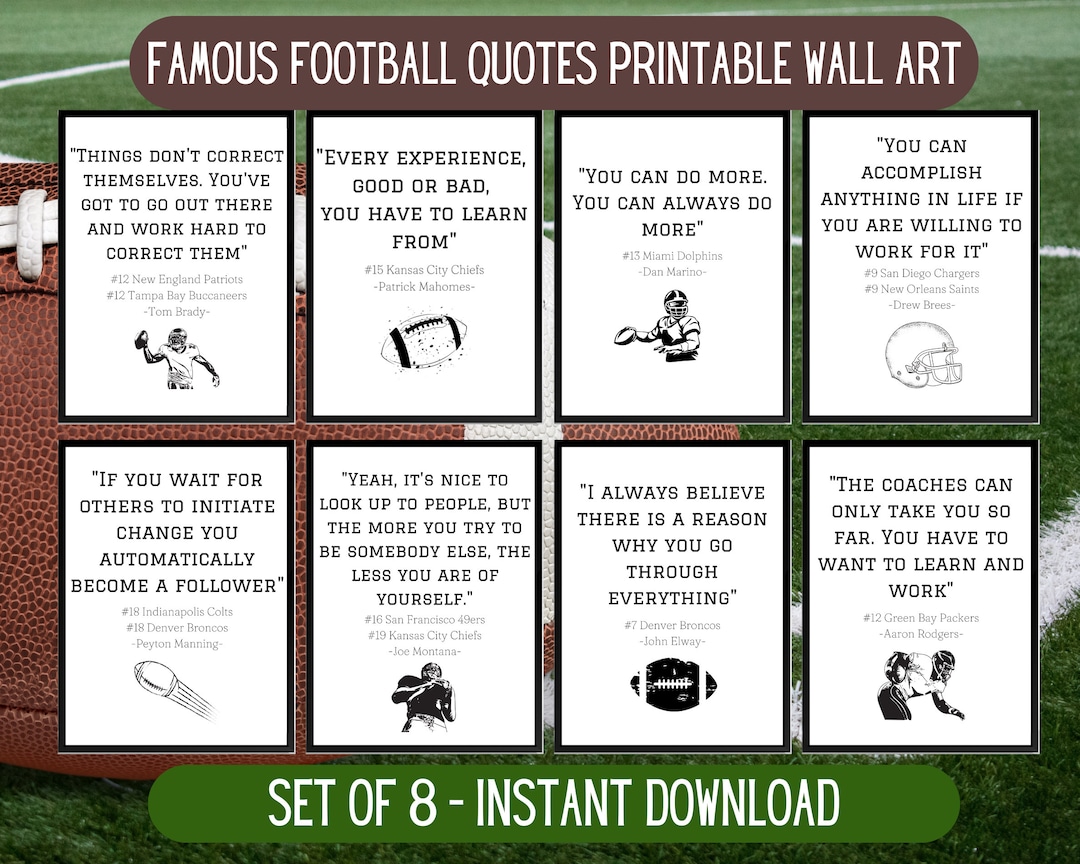 Football Quotes Printable Art | Professional Quarterback Quotes ...