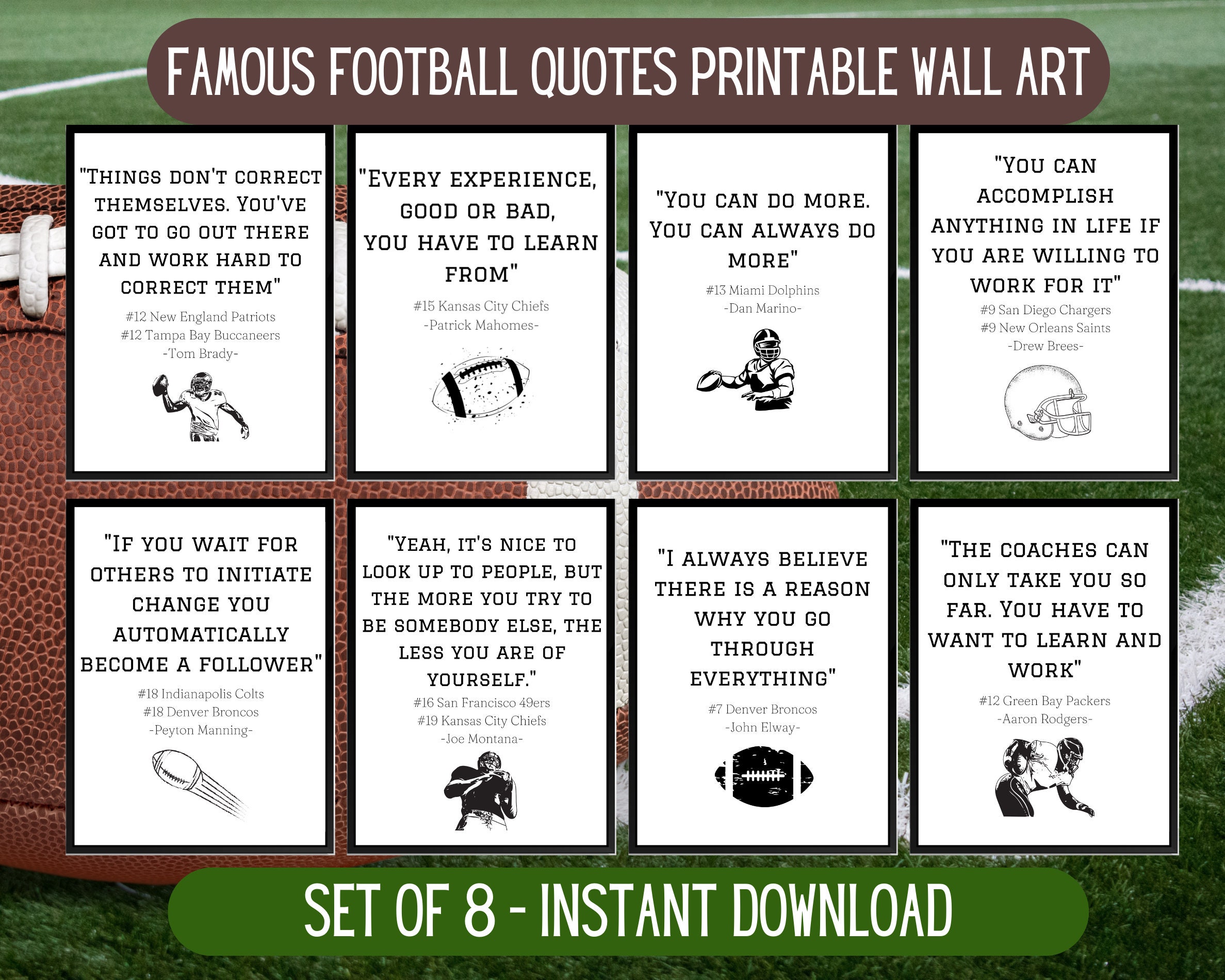 Football Quotes Printable Art | Professional Quarterback Quotes ...