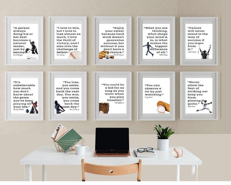Baseball Quotes Wall Art | Baseball Legends Posters | Motivational ...