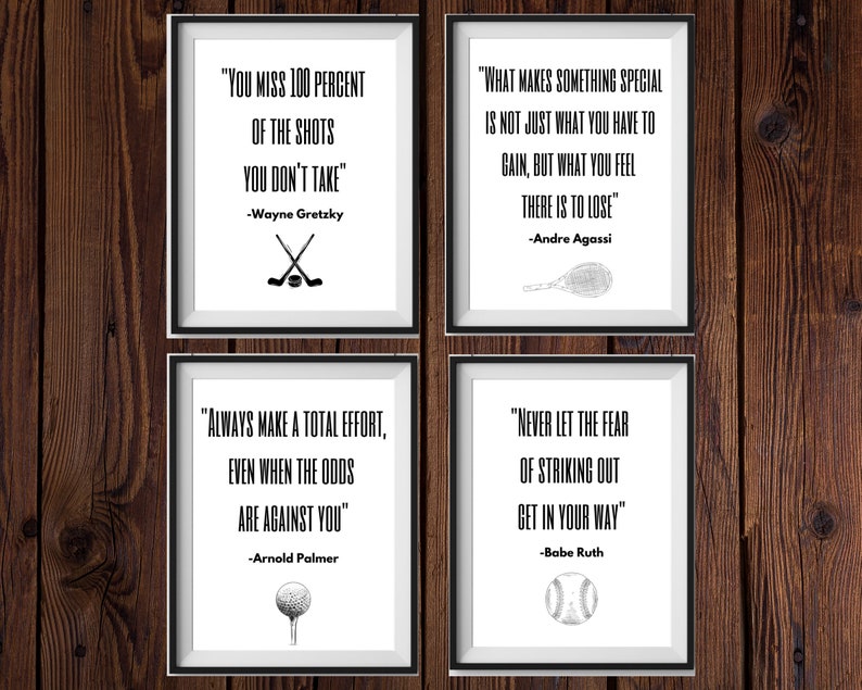 Famous Athlete Quotes Wall Art Motivational Sports Quotes Inspirational ...