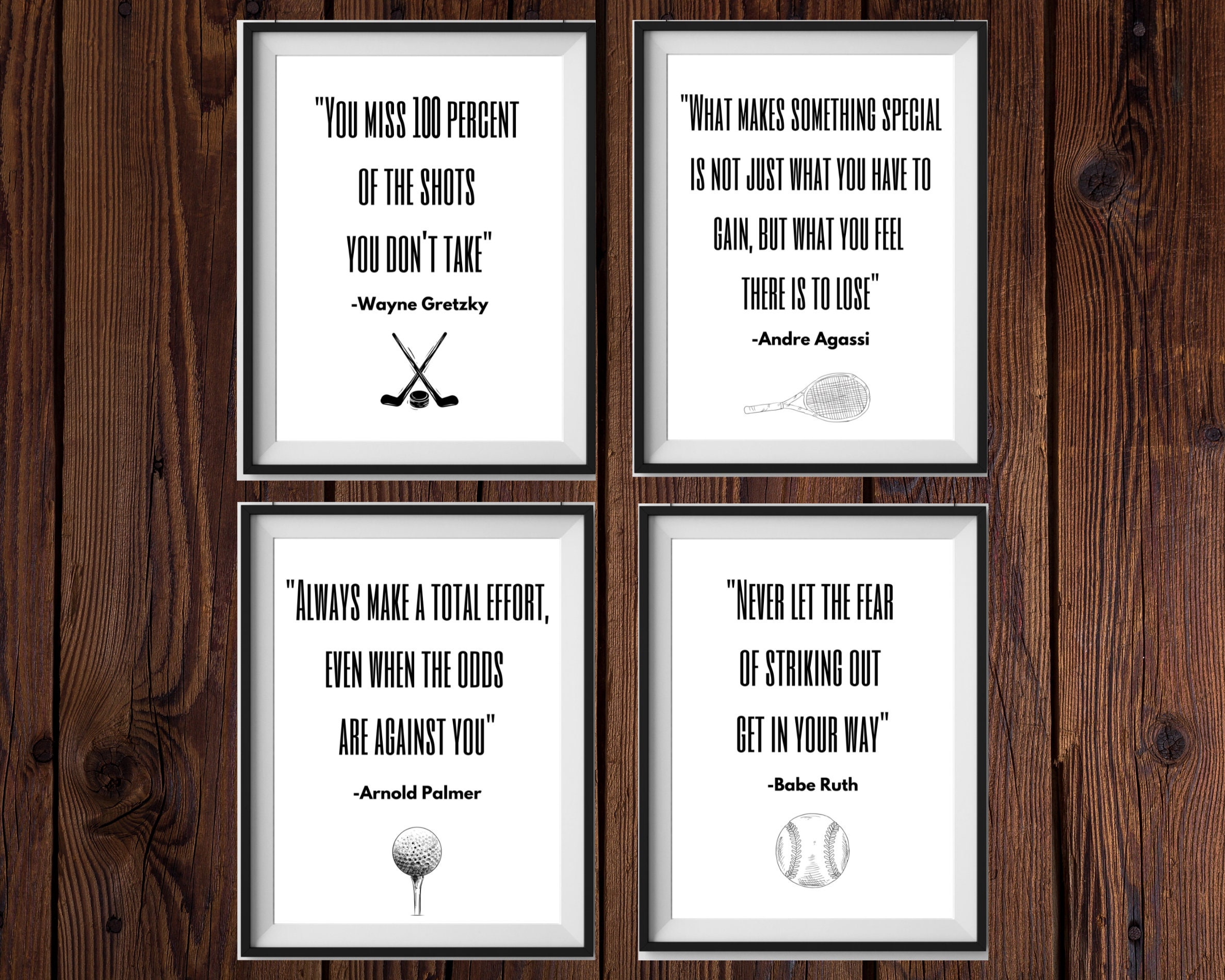 Famous Athlete Quotes Wall Art Motivational Sports Quotes Inspirational ...