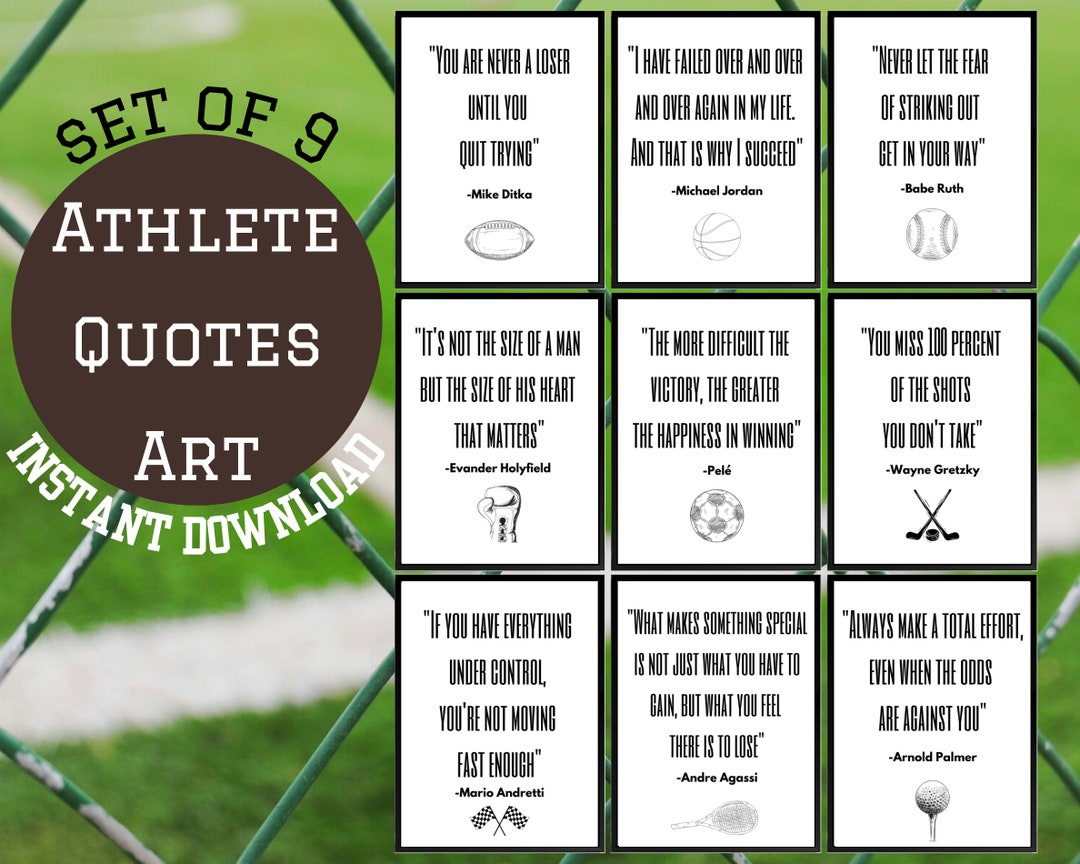 Famous Athlete Quotes Wall Art Motivational Sports Quotes Inspirational ...
