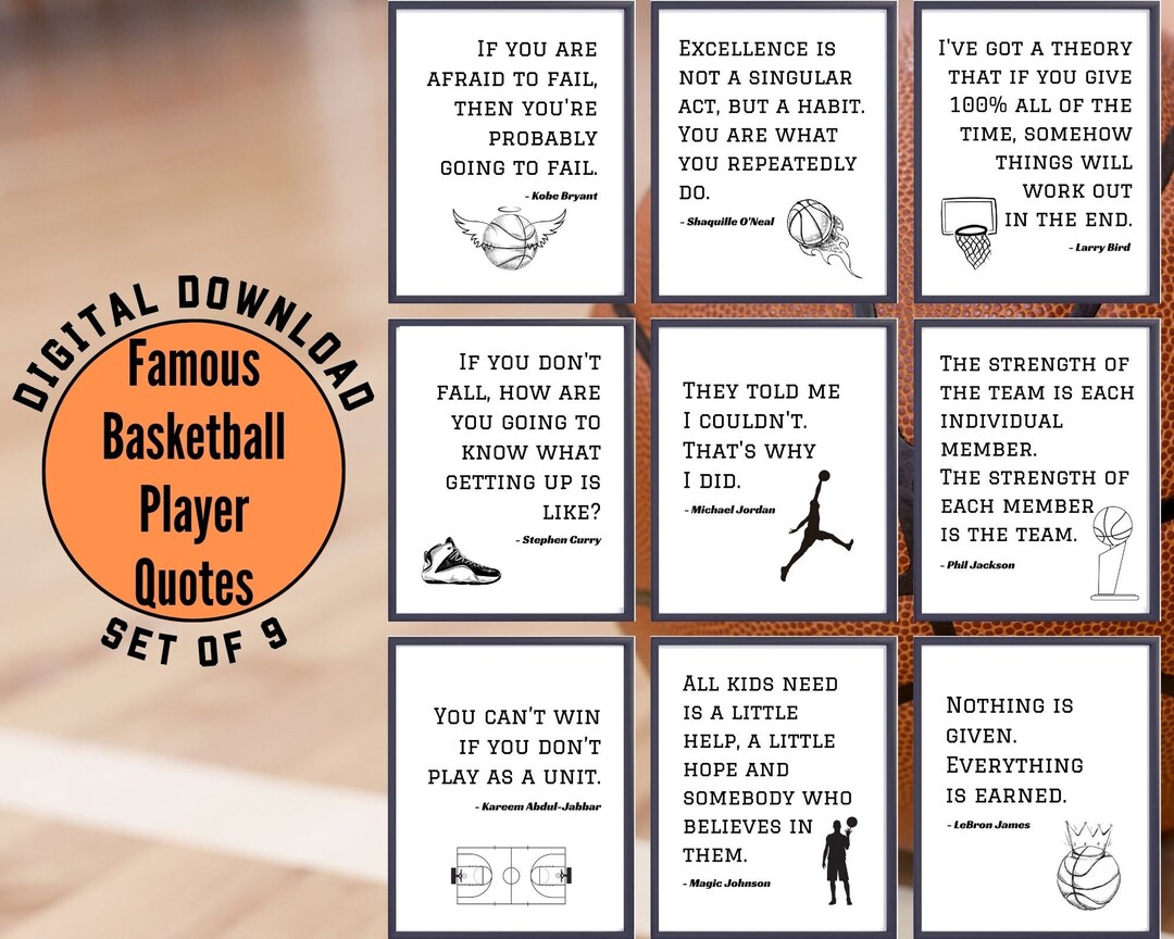 Basketball Quotes | Inspirational Athlete Quotes | Office Art | Sports ...