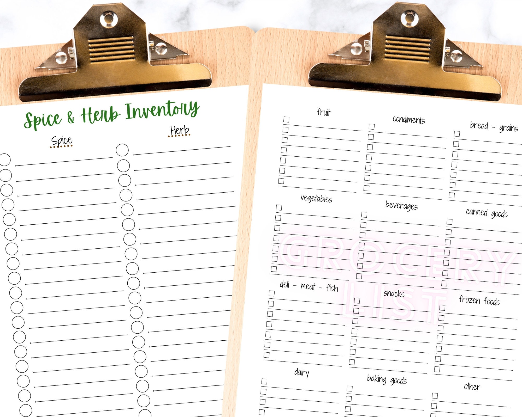 Kitchen Inventory Templates Printable Kitchen Lists Home Inventory ...