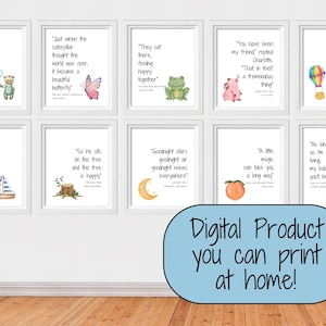 Classic Children's Book Quotes, Printable Nursery Art, Literary Kids ...