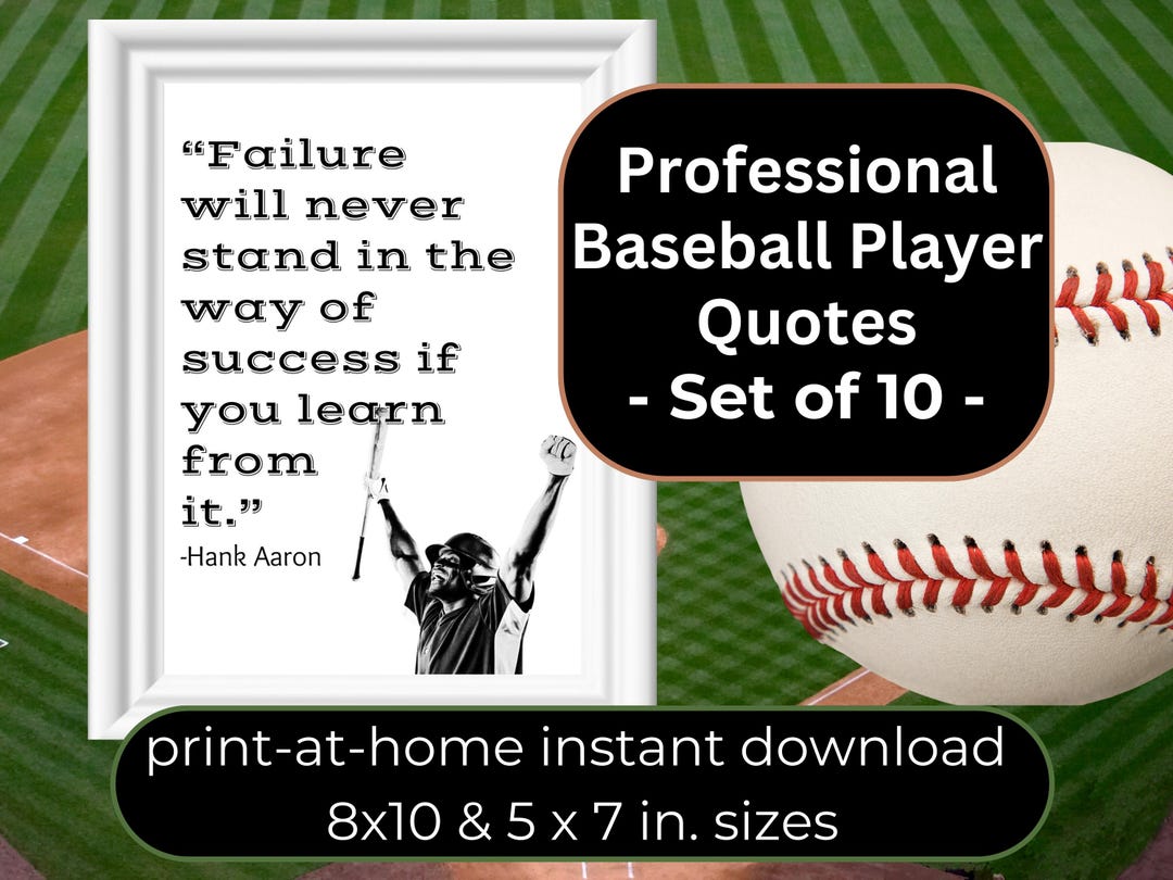 Baseball Quotes Wall Art | Baseball Legends Posters | Motivational ...