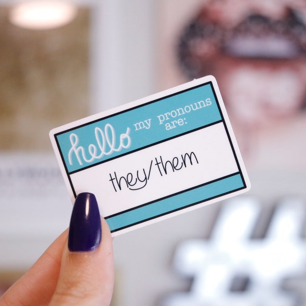 Hello My Pronouns Are Stickers - Etsy